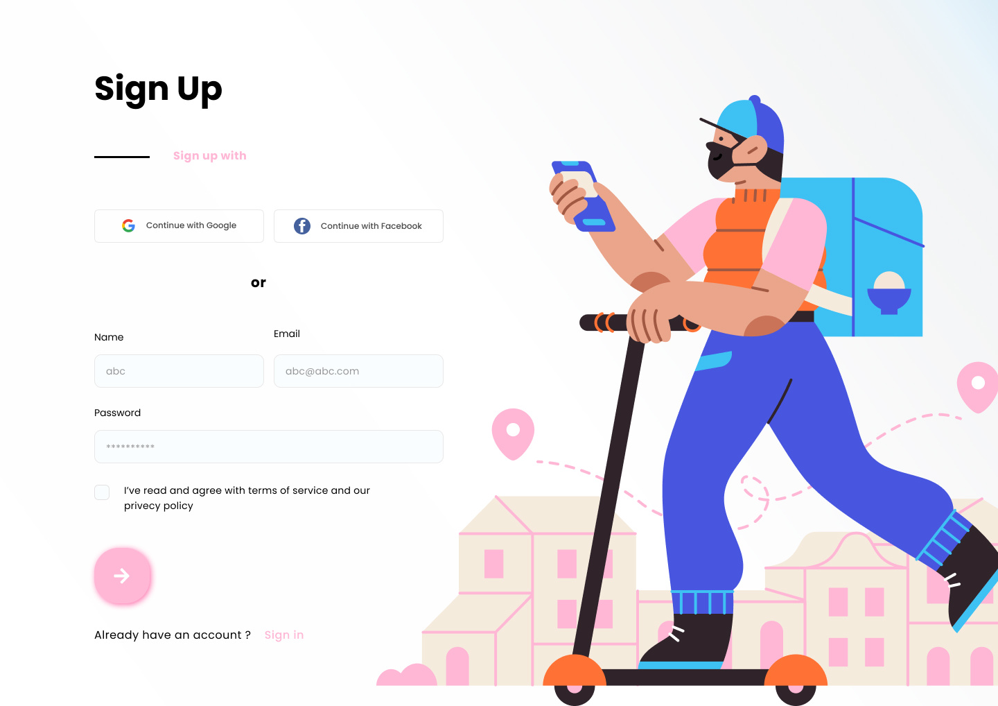 Sign Up Form by Urvashi Sethi on Dribbble