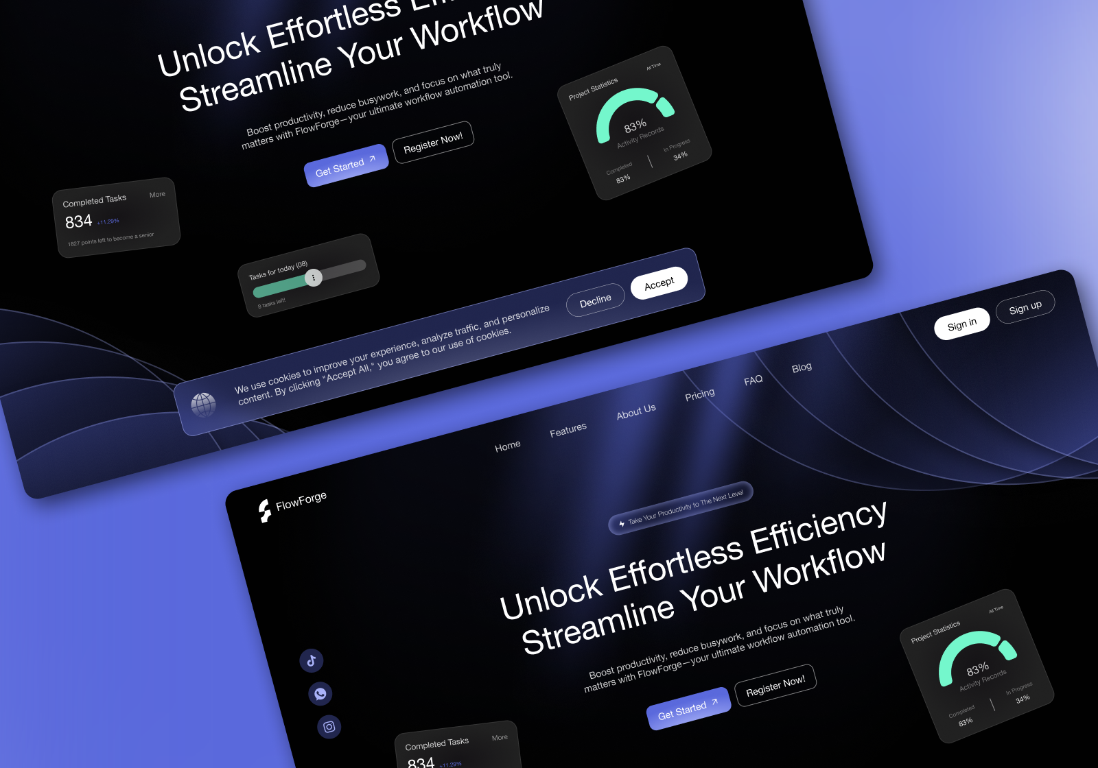 FlowForge - SaaS WebDesign Concept by Nicolas Aroca on Dribbble