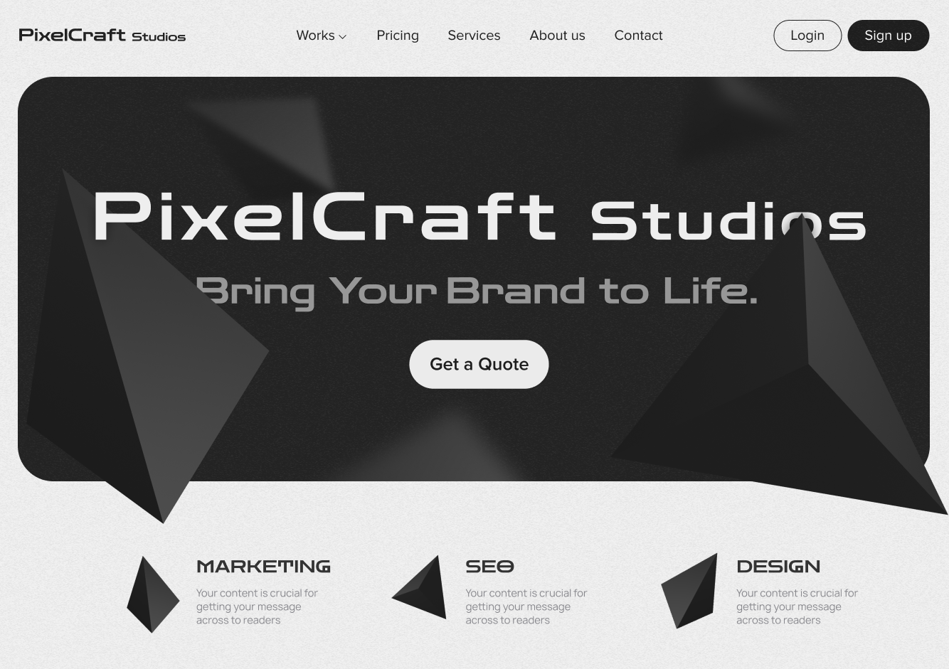 PixelCraft: UI Design. by Mohammed Sufiyan Bepari on Dribbble