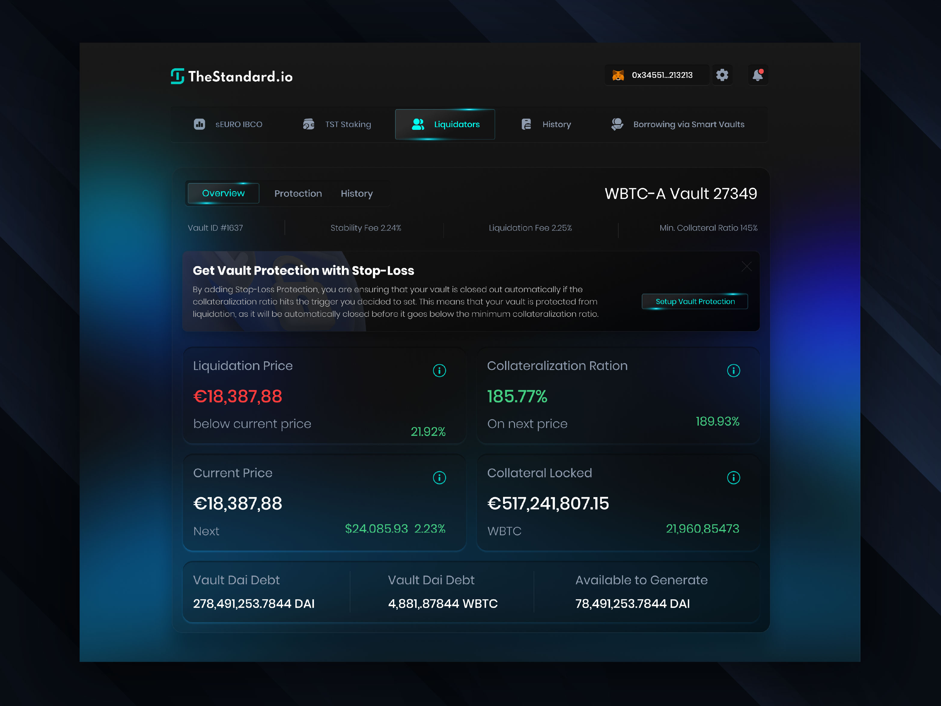 Crypto Smart Vaults Dashboard for Standard io by Extej UI UX Design ...