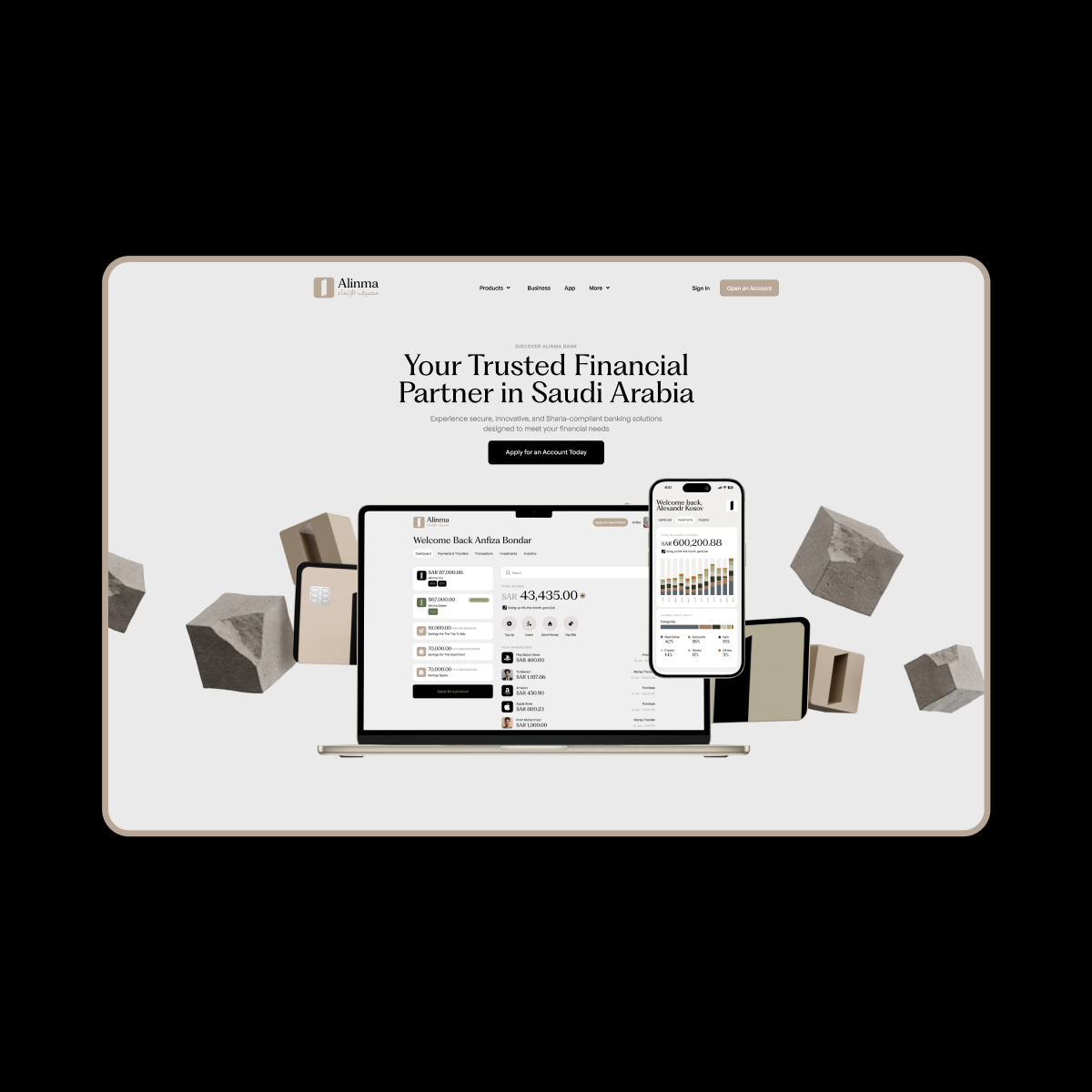 Alinma Bank — Web Design & Animation. Alinma App Page. by Ivan Ermakov ...