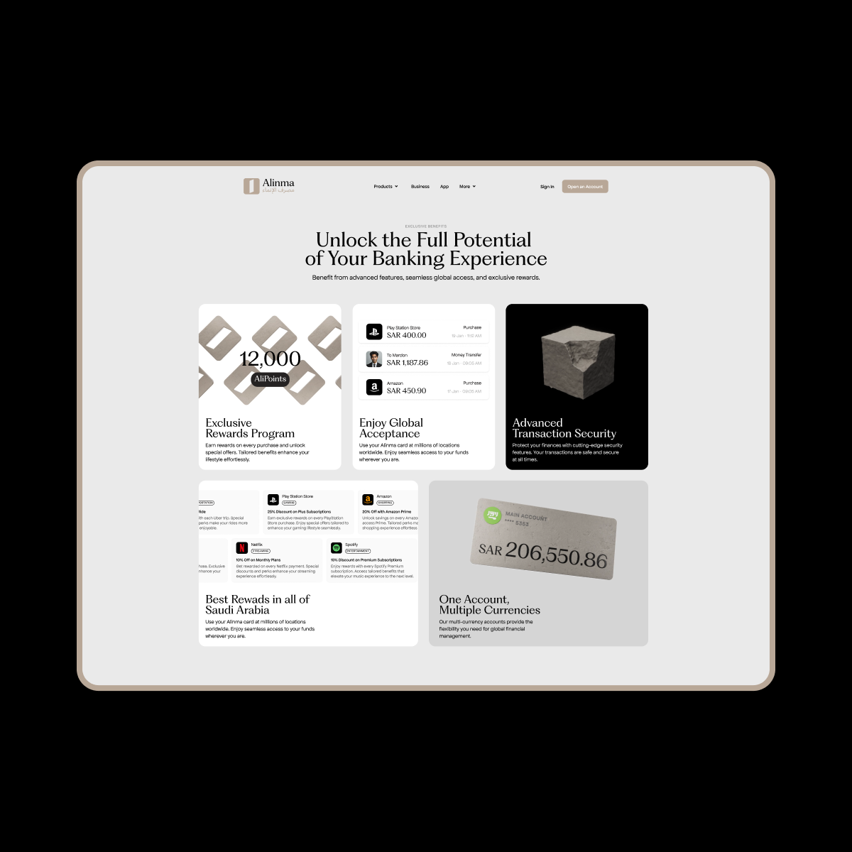 Alinma Bank — Web Design & Animation. Alinma App Page. by Ivan Ermakov ...