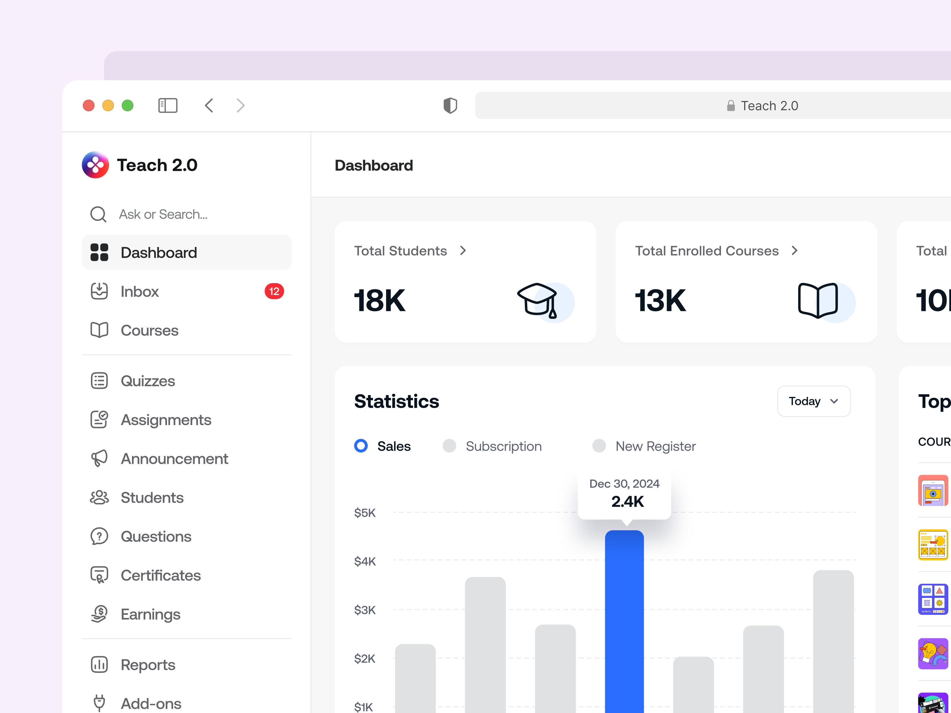 Teach 2.0 LMS Dashboard for WordPress by Jamal Hossain Murad on Dribbble