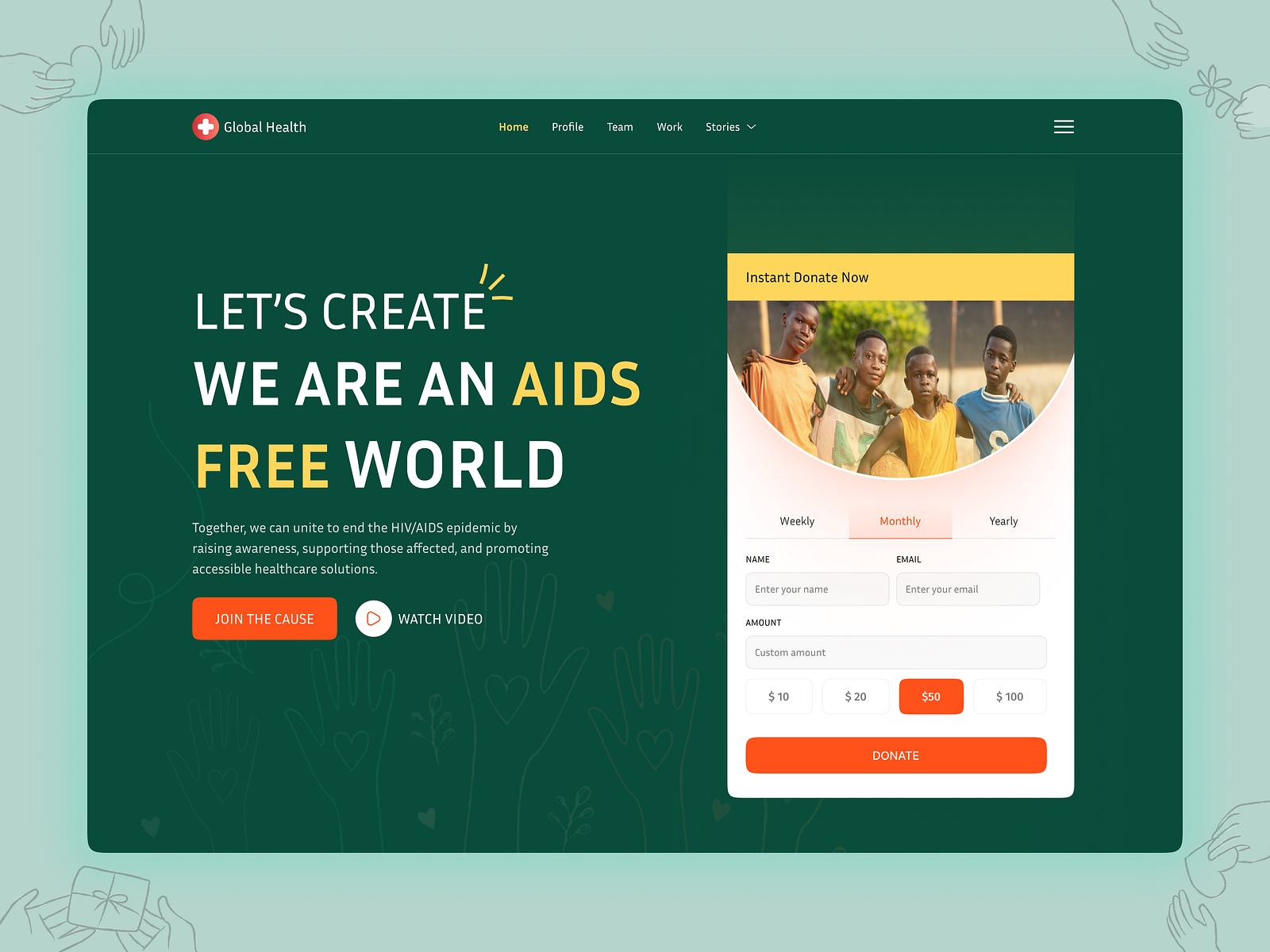 Donation Landing Page by Shasanko Das on Dribbble
