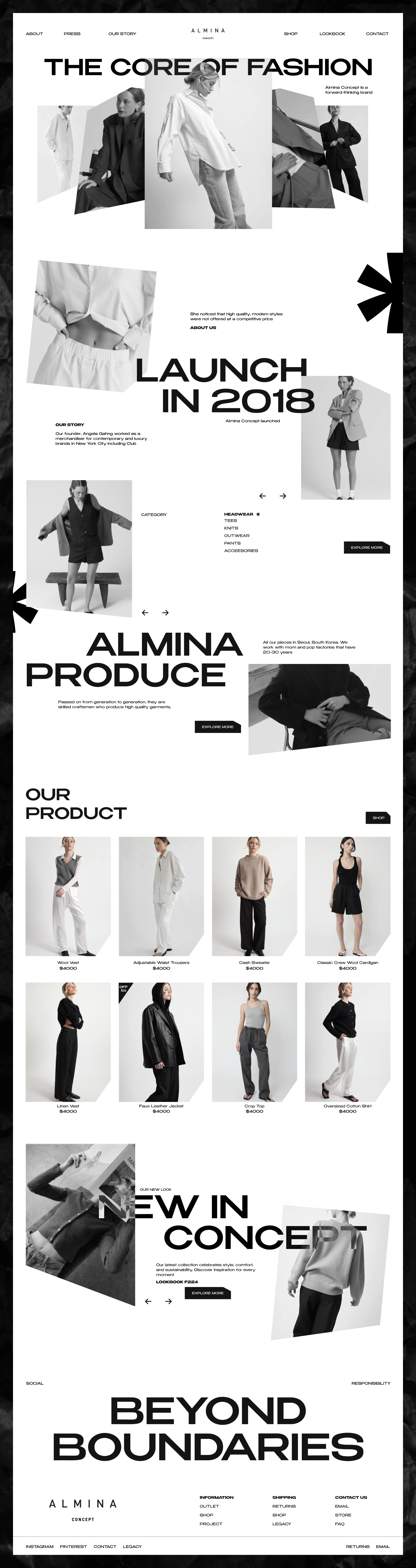 Almina Elegant Luxurious Portfolio Fashion Brand Website Concept by ...