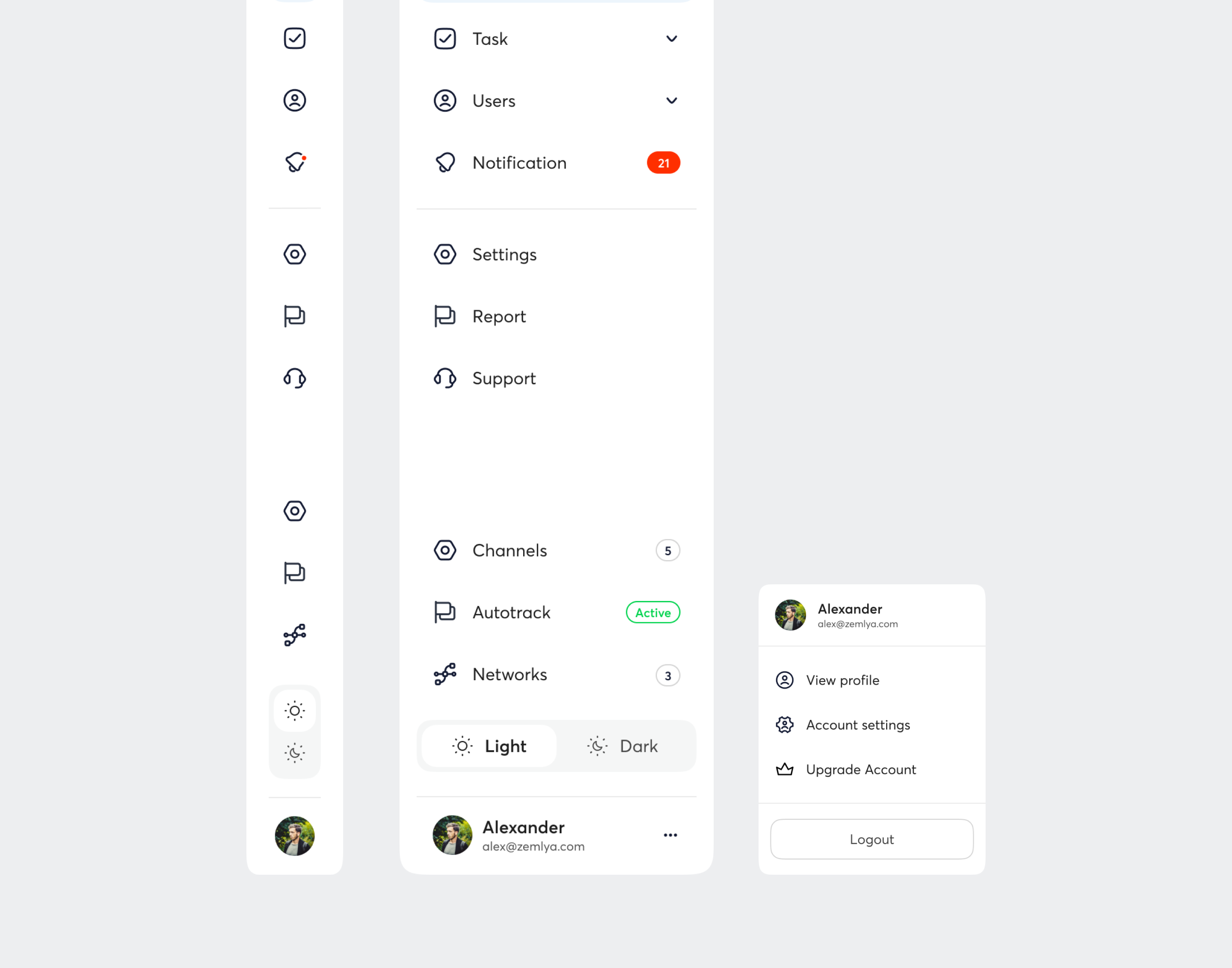 Zemlya Studio - Sidebar Navigation by DesiznLab Studio on Dribbble