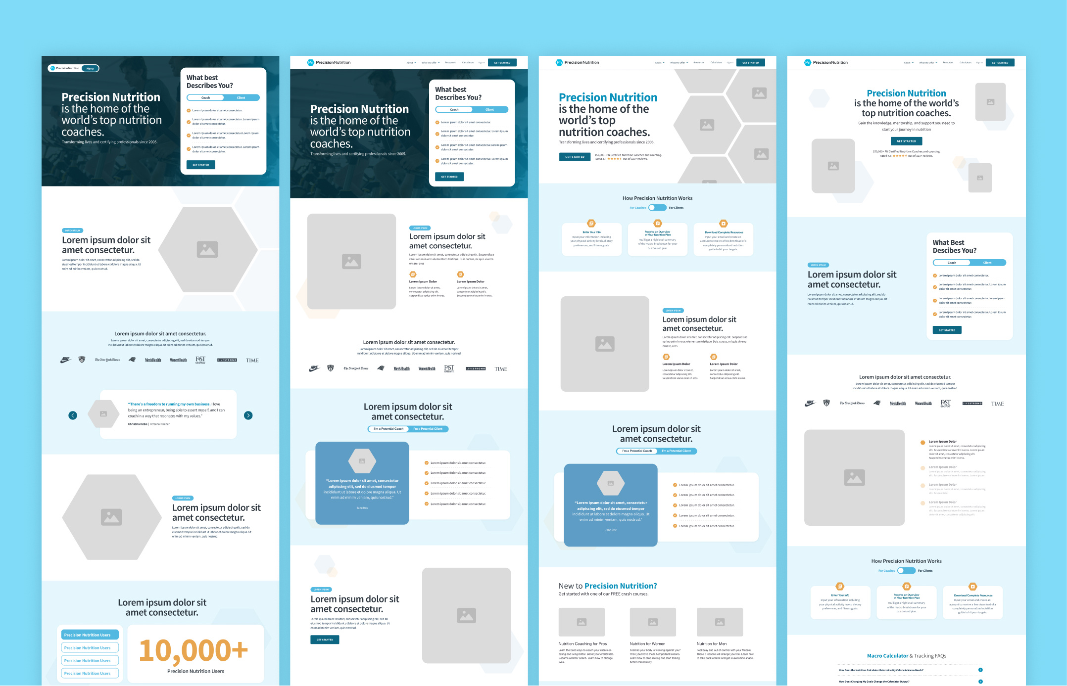 Precision Nutrition Homepage + Navigation by Tyler Miller on Dribbble
