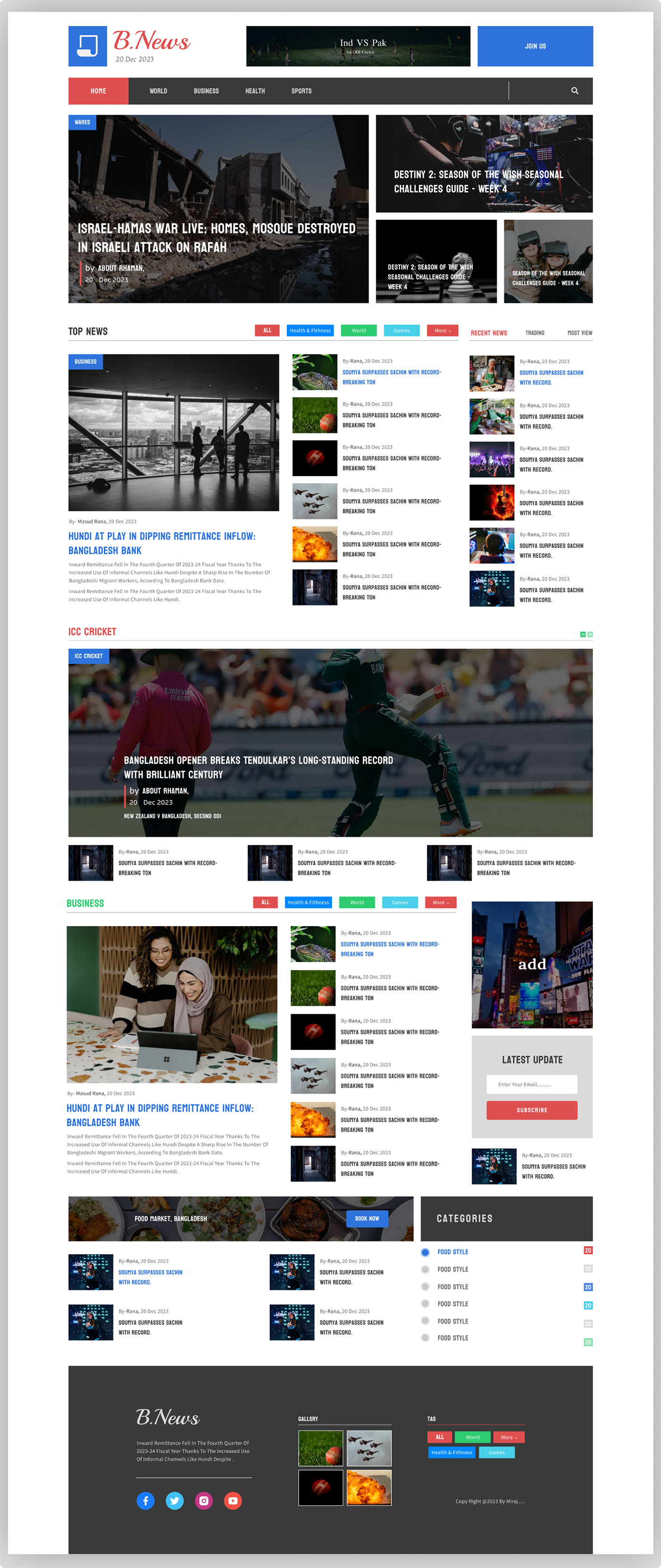 Newspaper UI designs, themes, templates and downloadable graphic ...