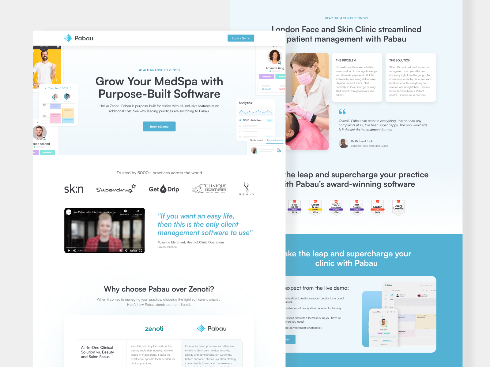 Pabau - Landing Page Design by Kate Payba for Hey Digital on Dribbble