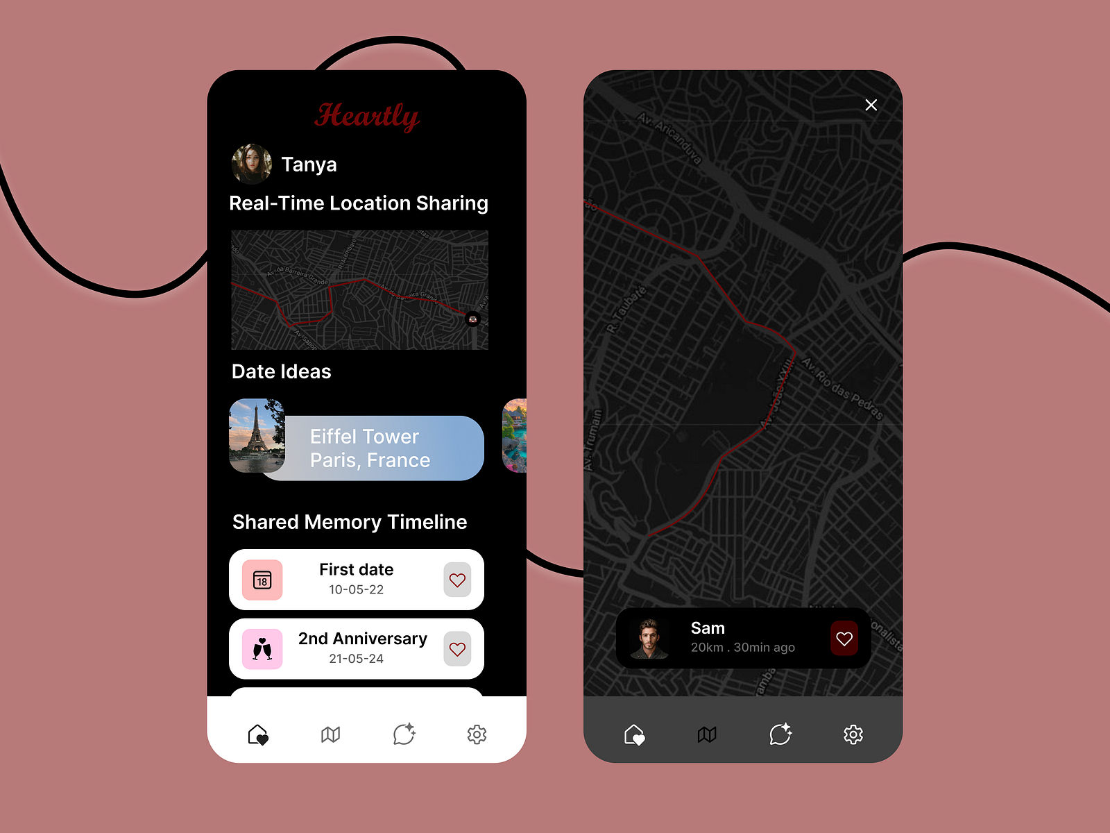 Daily Ui 020 Location Tracker Couple App Design By Mahum On Dribbble 