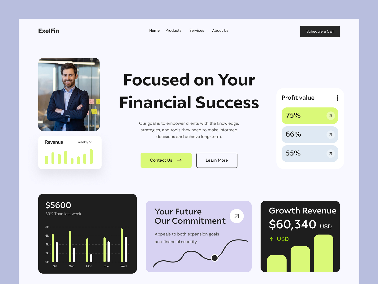 Financial advisor web UI design by Sazidur Rahman on Dribbble