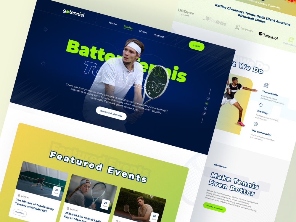 Tennis UI designs, themes, templates and downloadable graphic elements ...