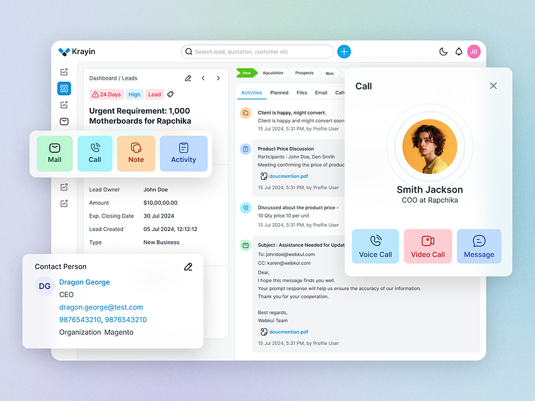Krayin CRM by Webkul Design on Dribbble