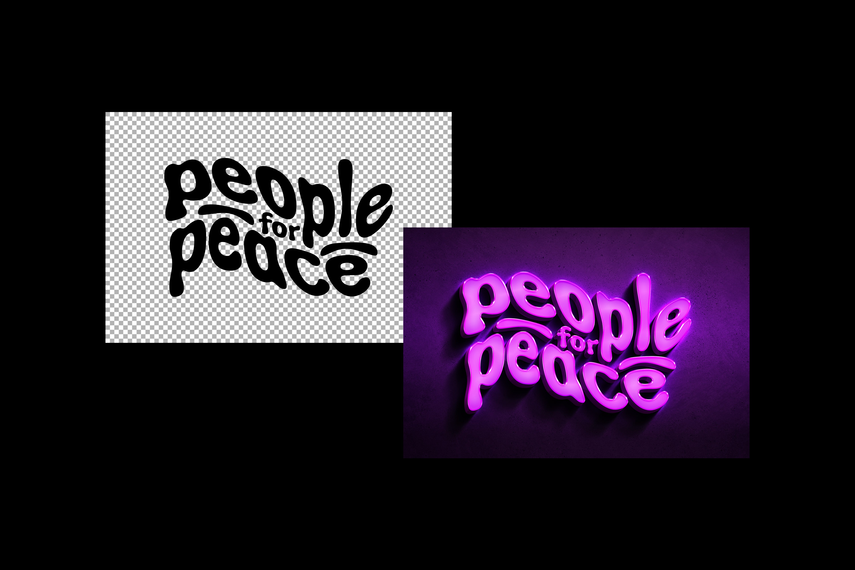 Lilac 3D Neon Wall Mockup by Pixelbuddha on Dribbble