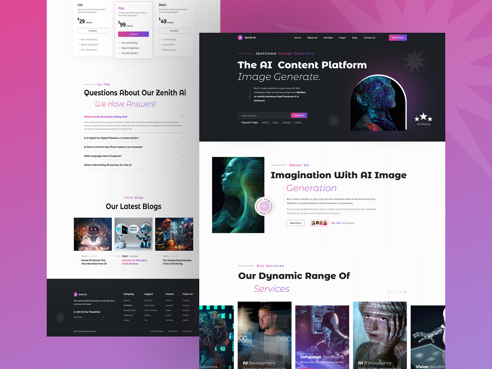Zenith AI - AI Image Generate & Technology Figma Template by Yeasin Arafat on Dribbble
