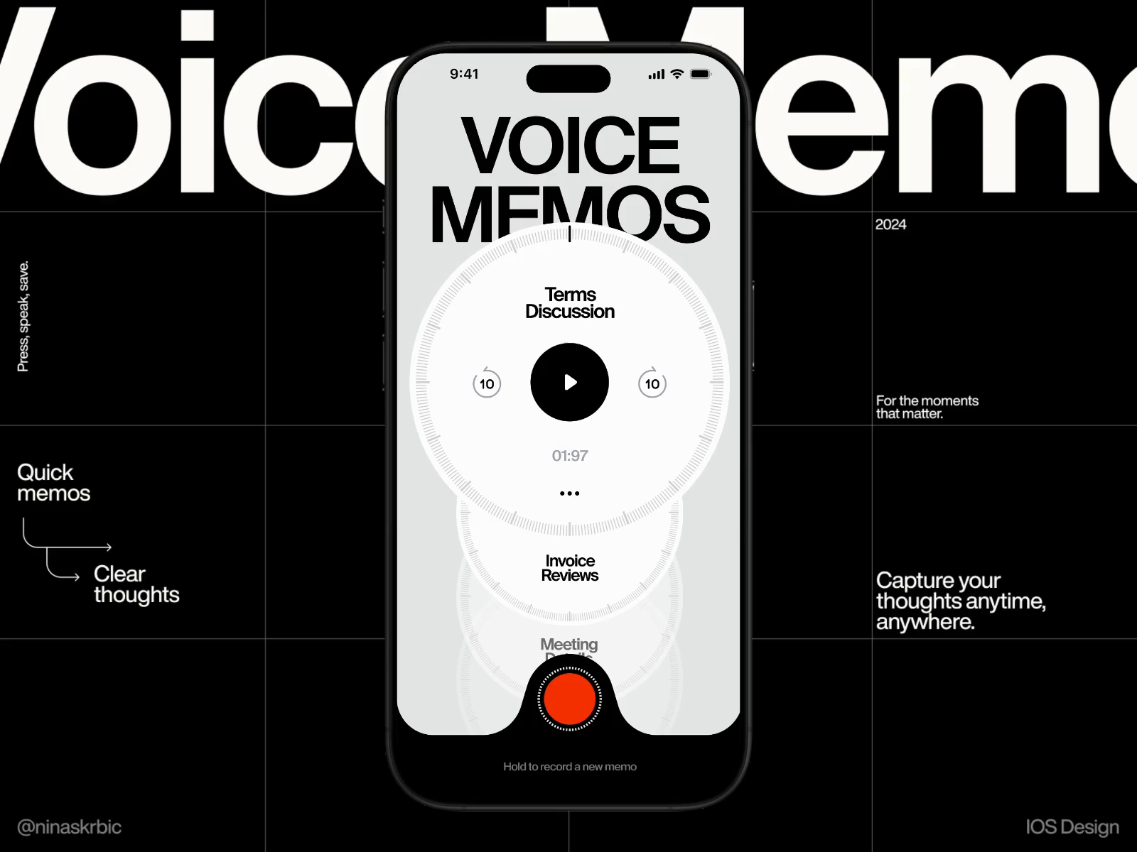 Voice Memos - Mobile App Concept by Nina Skrbic on Dribbble Voice Memos - Mobile App Concept by Nina Skrbic on Dribbble