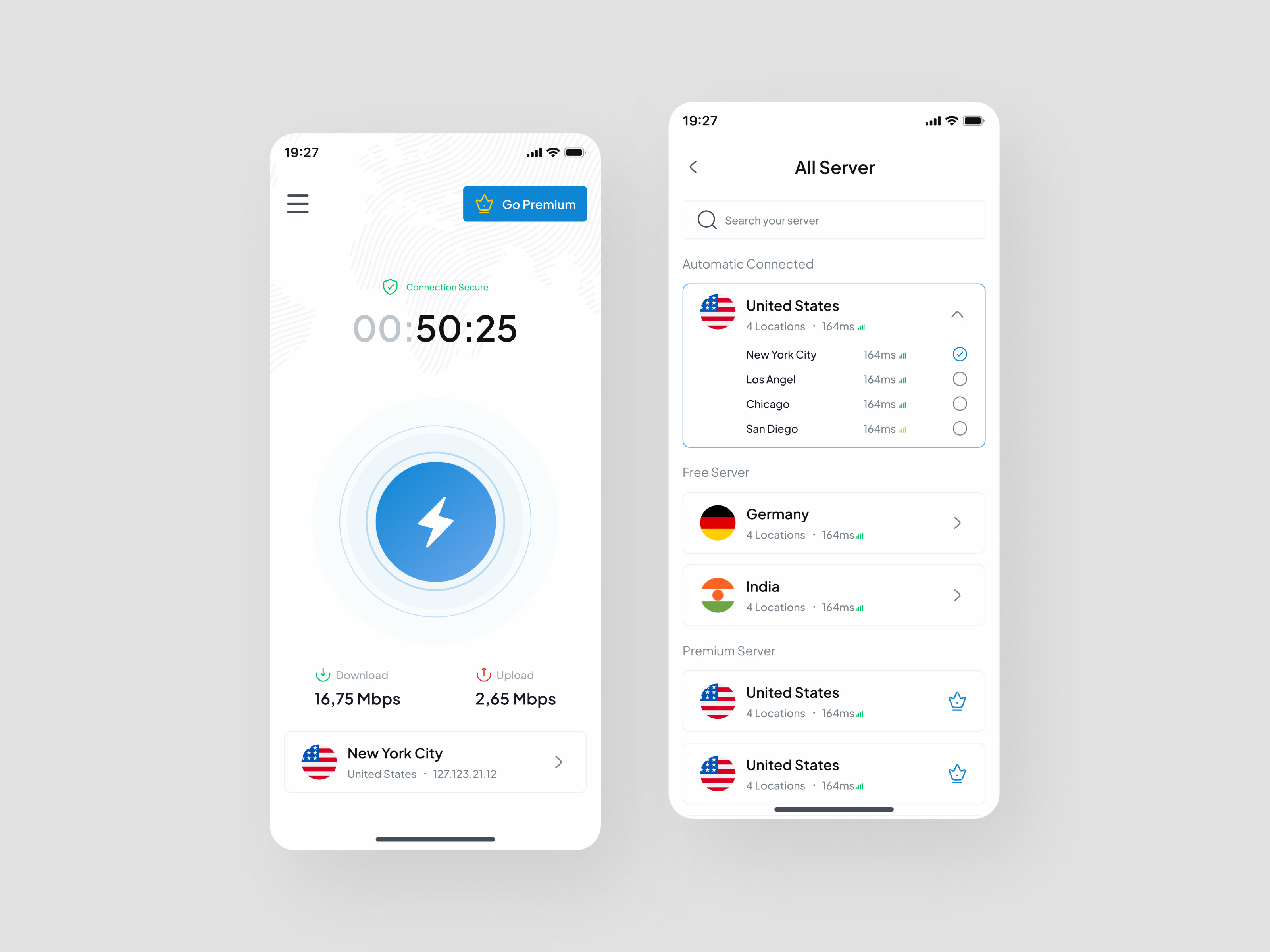 VPN iOS, Android Mobile App UI Design by Md Mehedi Hasan on Dribbble