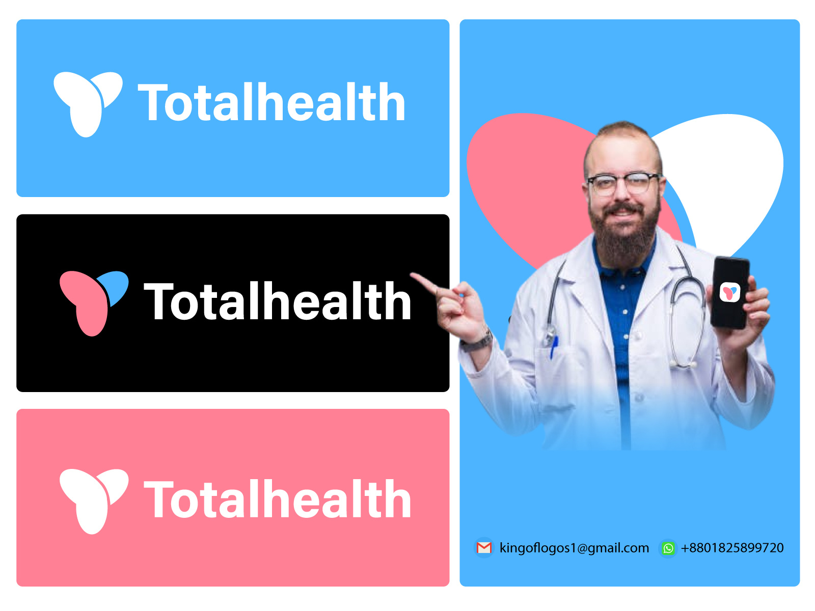 Healthcare, Heart, Connect, logo design and brand identity by Osman ...