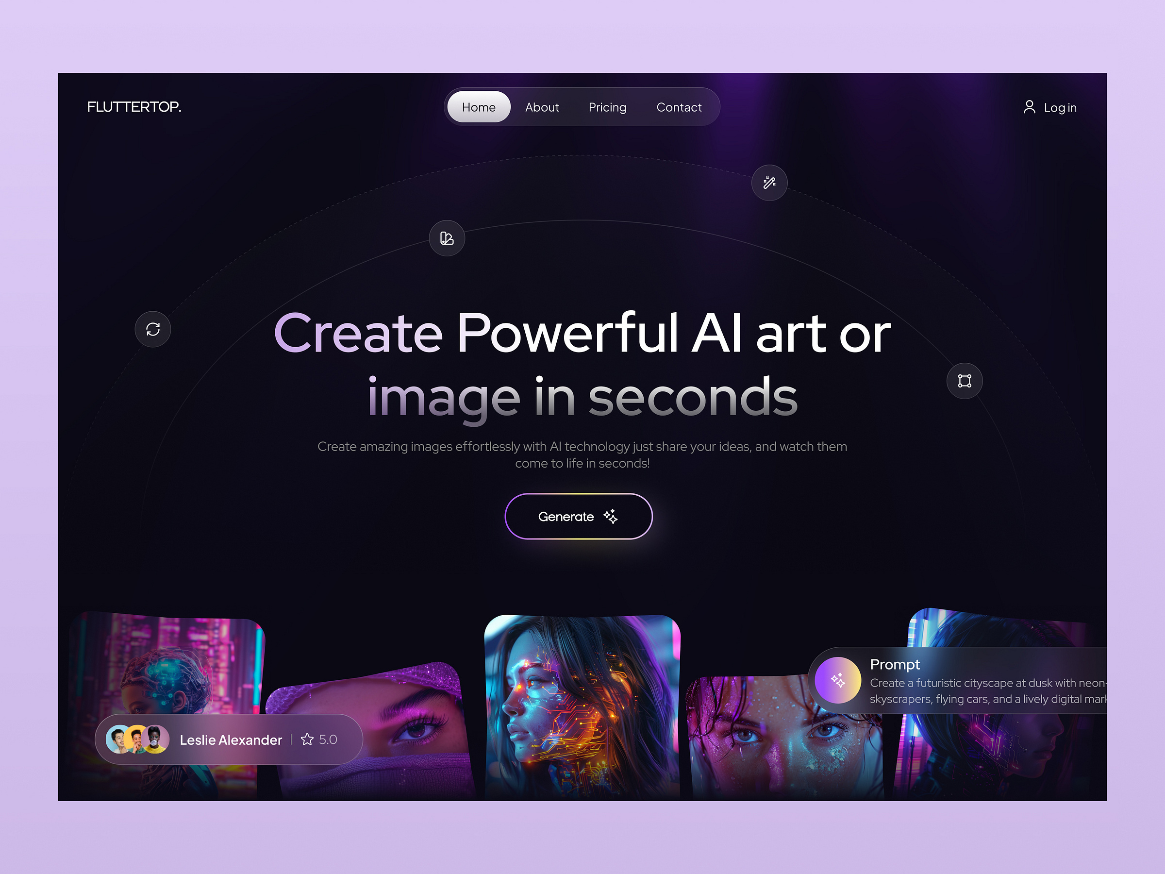 AI Website for Image Generation by Rishabh Rai for Fluttertop UIUX ...