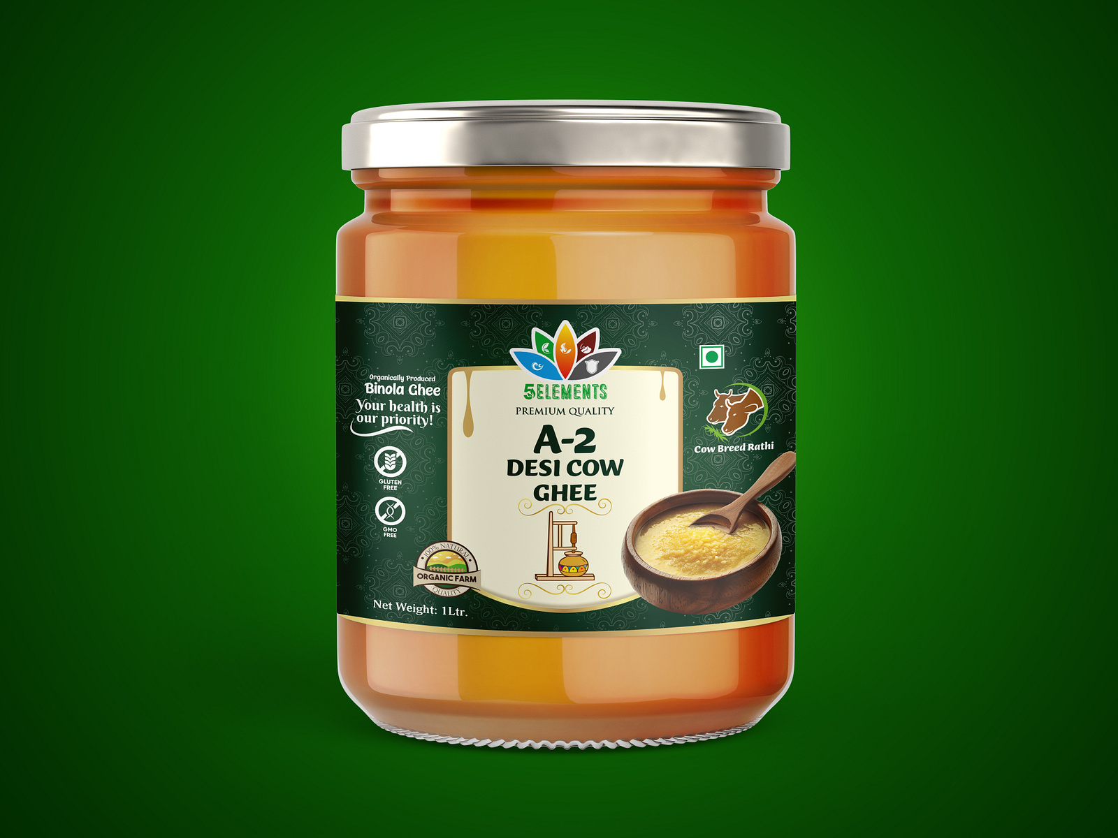 A2 Desi Cow Ghee Label Design by eCare Packaging on Dribbble