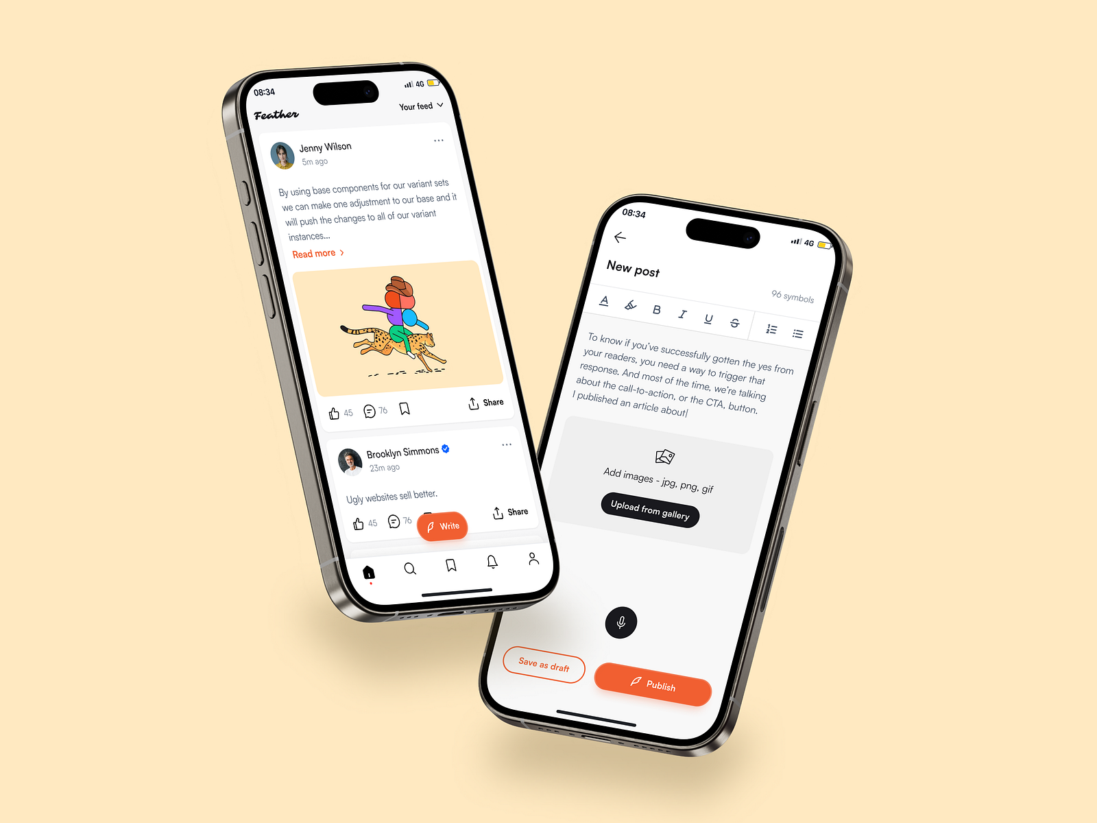 Microblog mobile app design by Valeriy Yemets on Dribbble