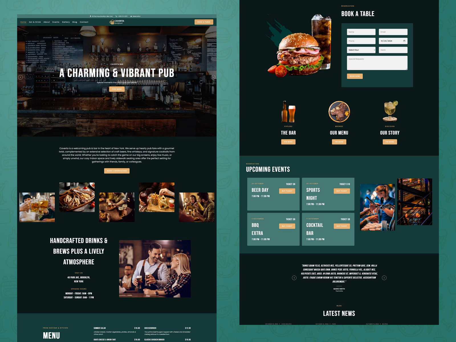 Caverta - Bar Restaurant Layout by MatchThemes on Dribbble