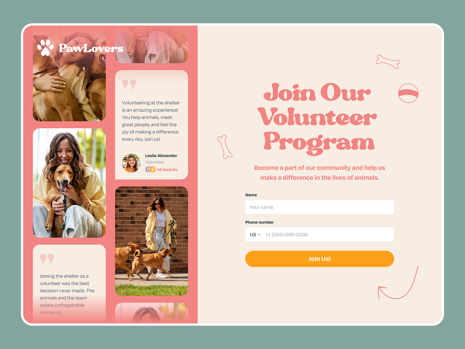 Volunteer Program Registration by Karina Koryl on Dribbble