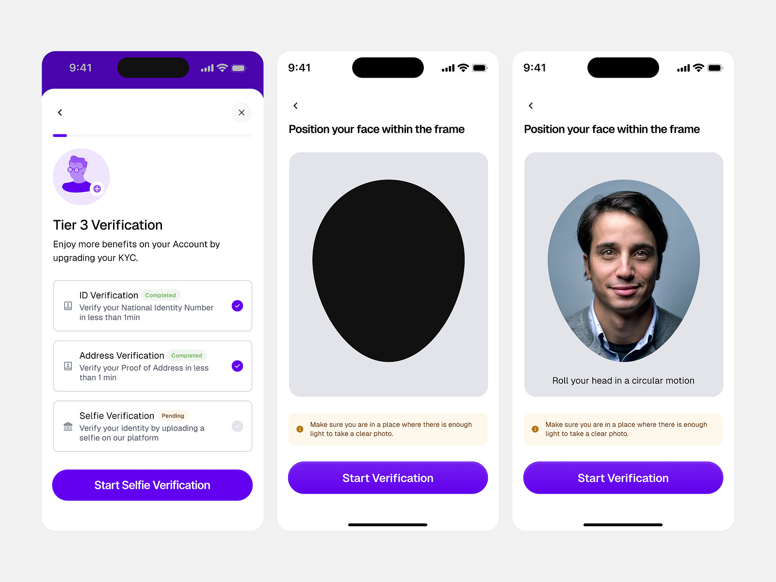 Selfie Verification - Mobile by TemiTope Aiyegbusi on Dribbble