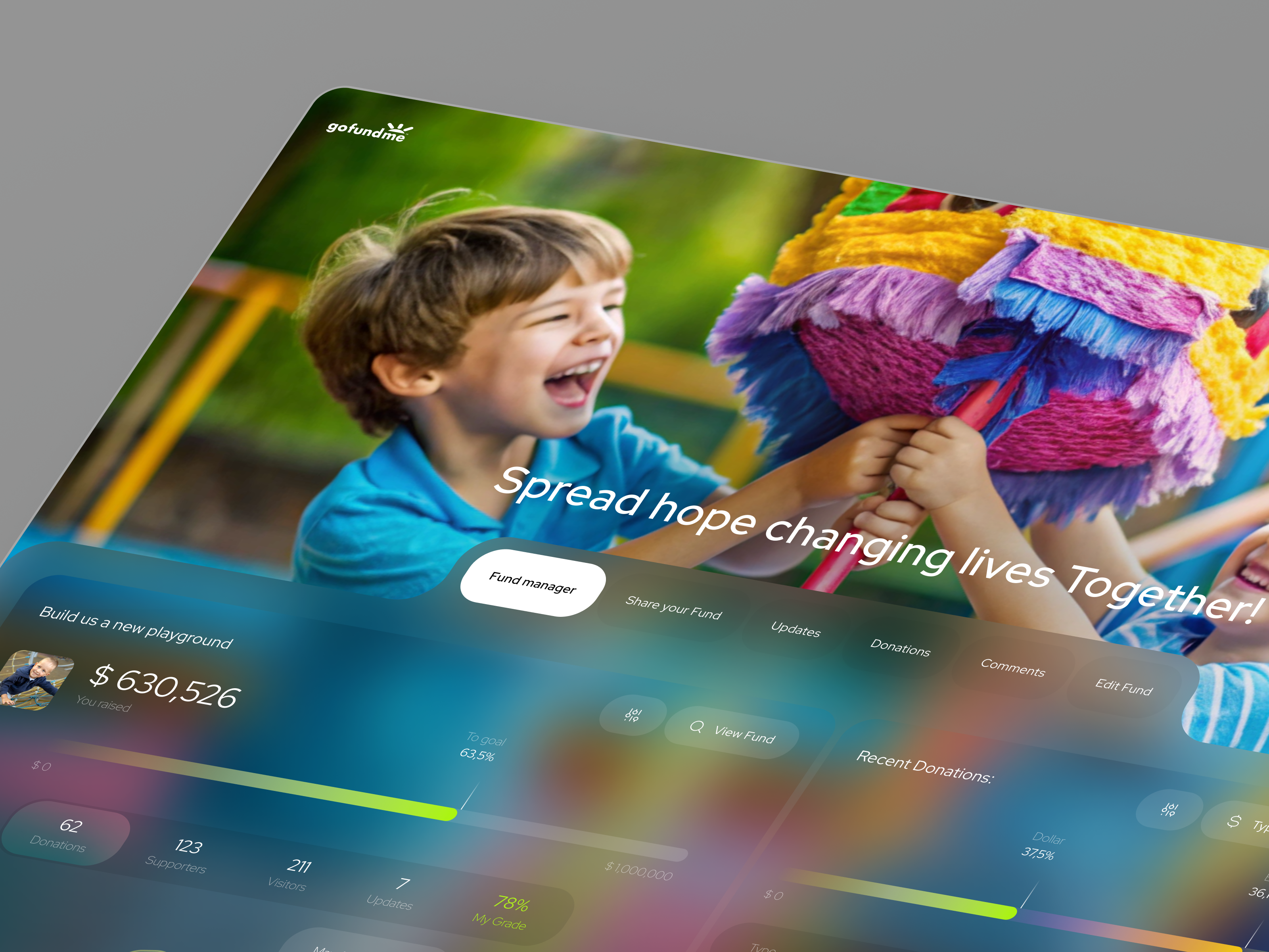 GoFundMe - Funding Web Dashboard by Jack R. for RonDesignLab ⭐️ on Dribbble