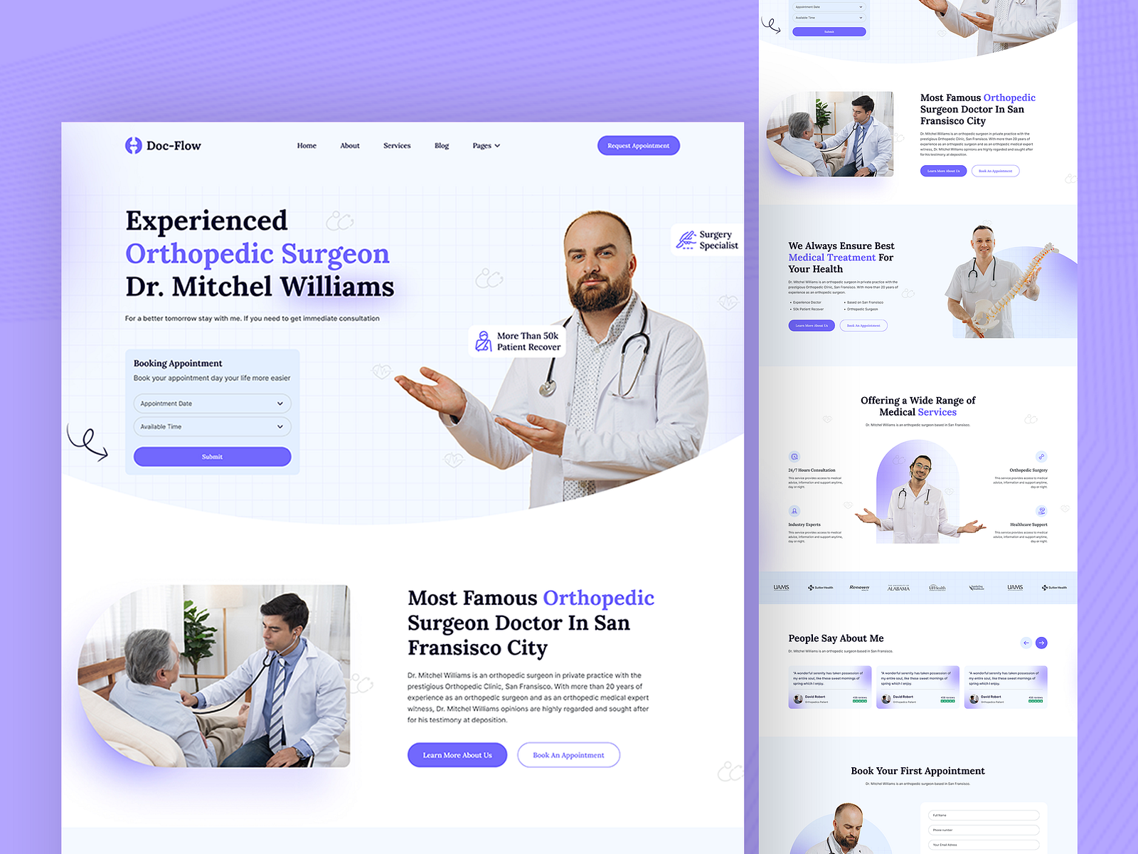 Doc-Flow - Website Design for Orthopedic Surgeon Doctor by Bahanno Digital on Dribbble