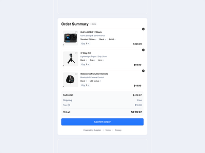 Order Summary by Dmitry Sergushkin on Dribbble