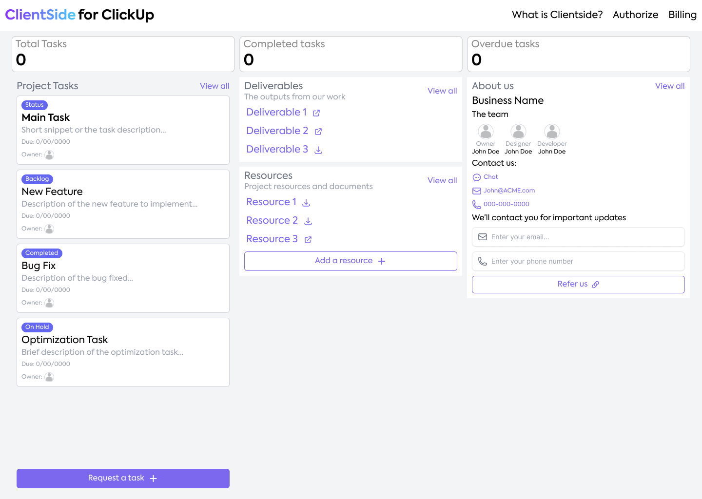 ClickUp Client Portal Ideation by Myles on Dribbble