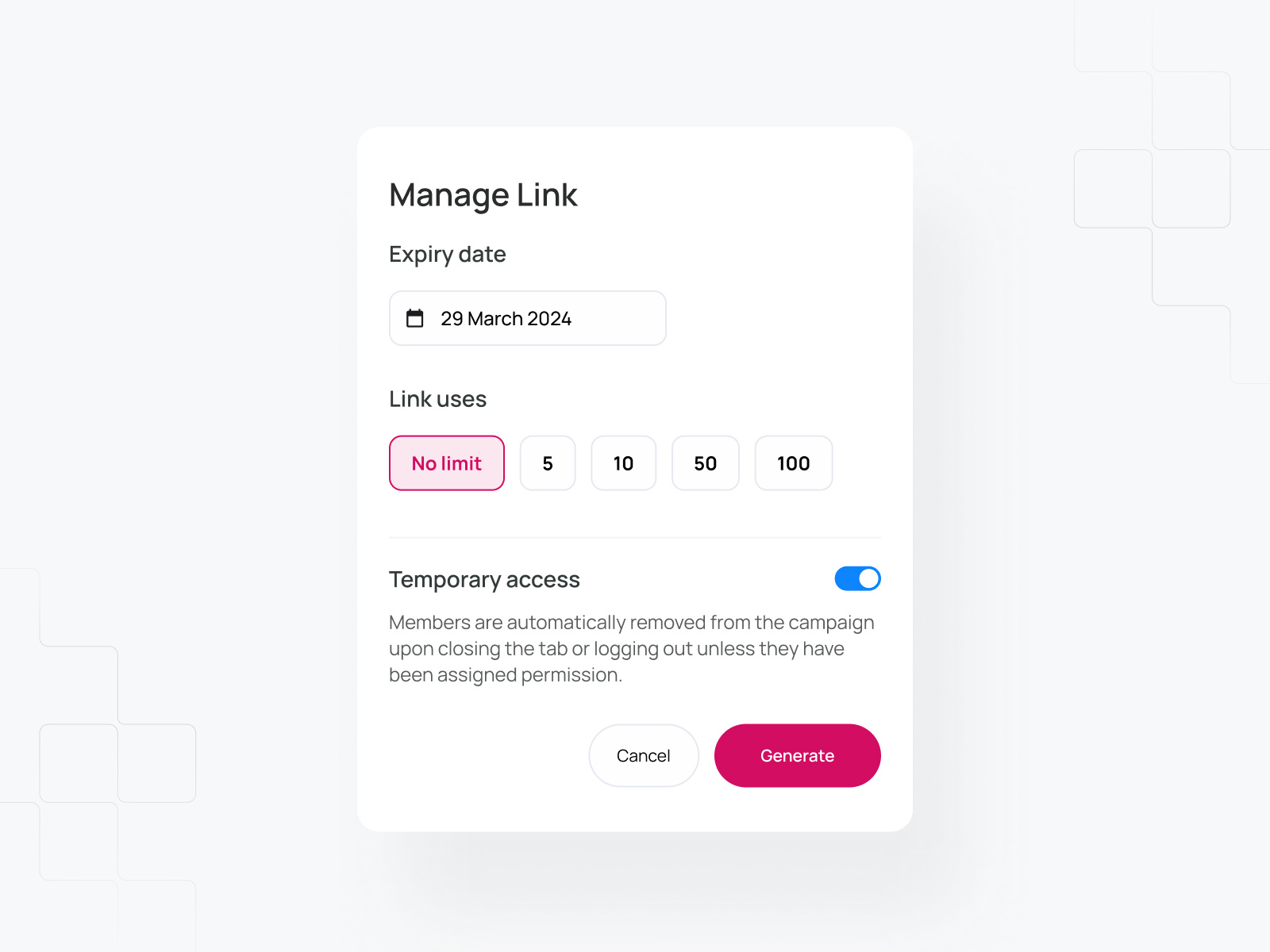 Access And Sharing Module Design Ui Component By Syed Haqil On Dribbble