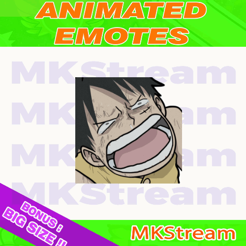 Twitch animated emotes one piece luffy cry shock gif by MKStream on ...