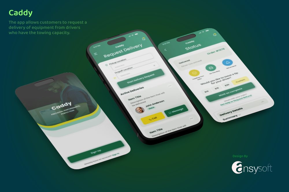 Ansysoft has designed the app named "Caddy" . by Ansysoft on Dribbble