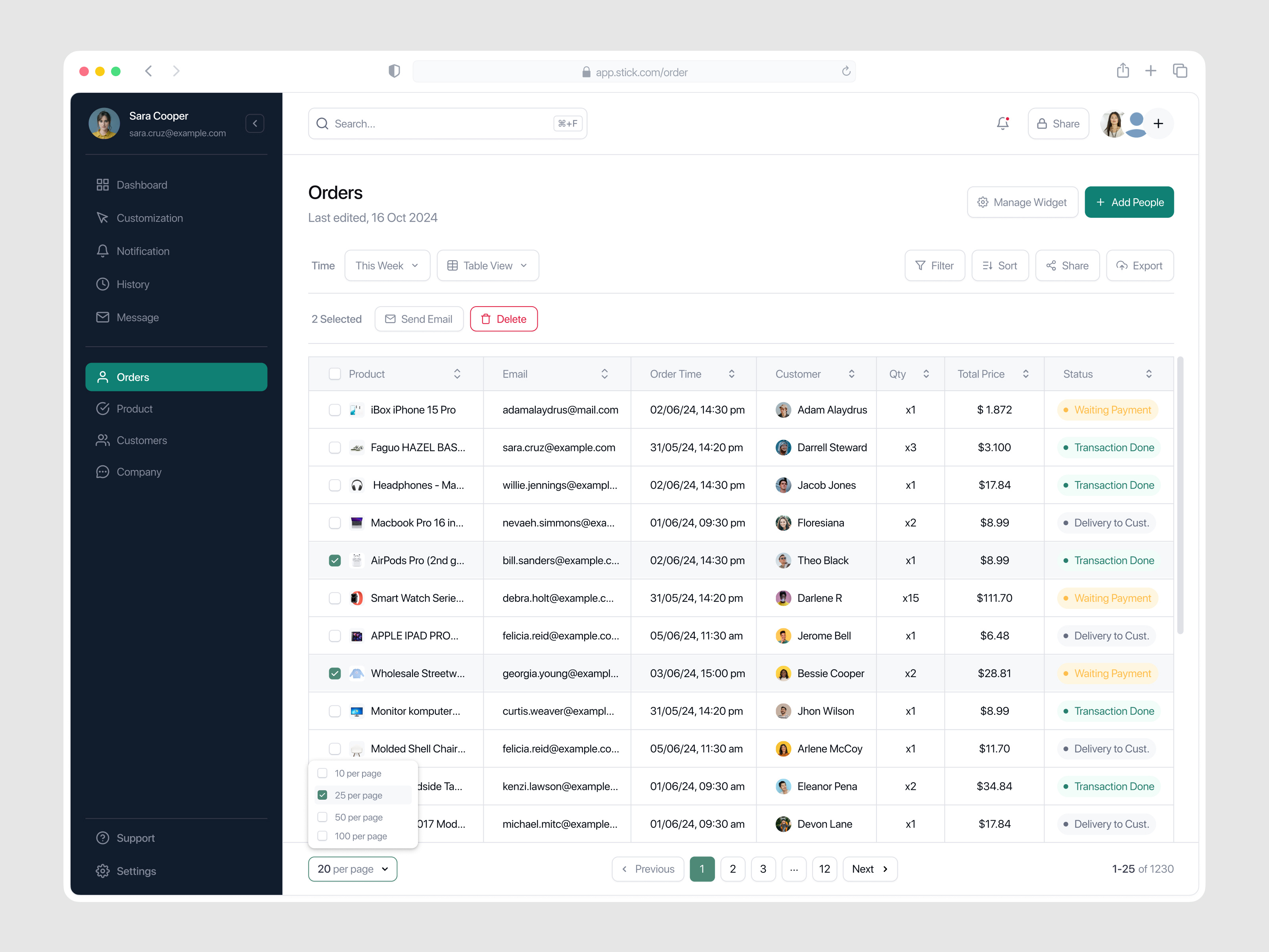 Stick - List Orders by Uxerflow UI/UX for Uxerflow on Dribbble