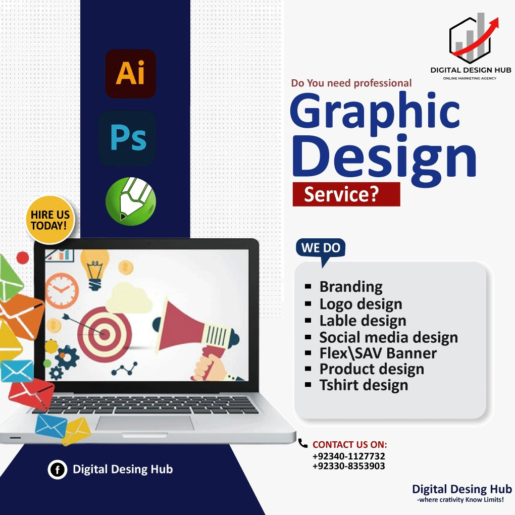 Graphic design poster Digital design hub by Muhammad Hasnain on Dribbble