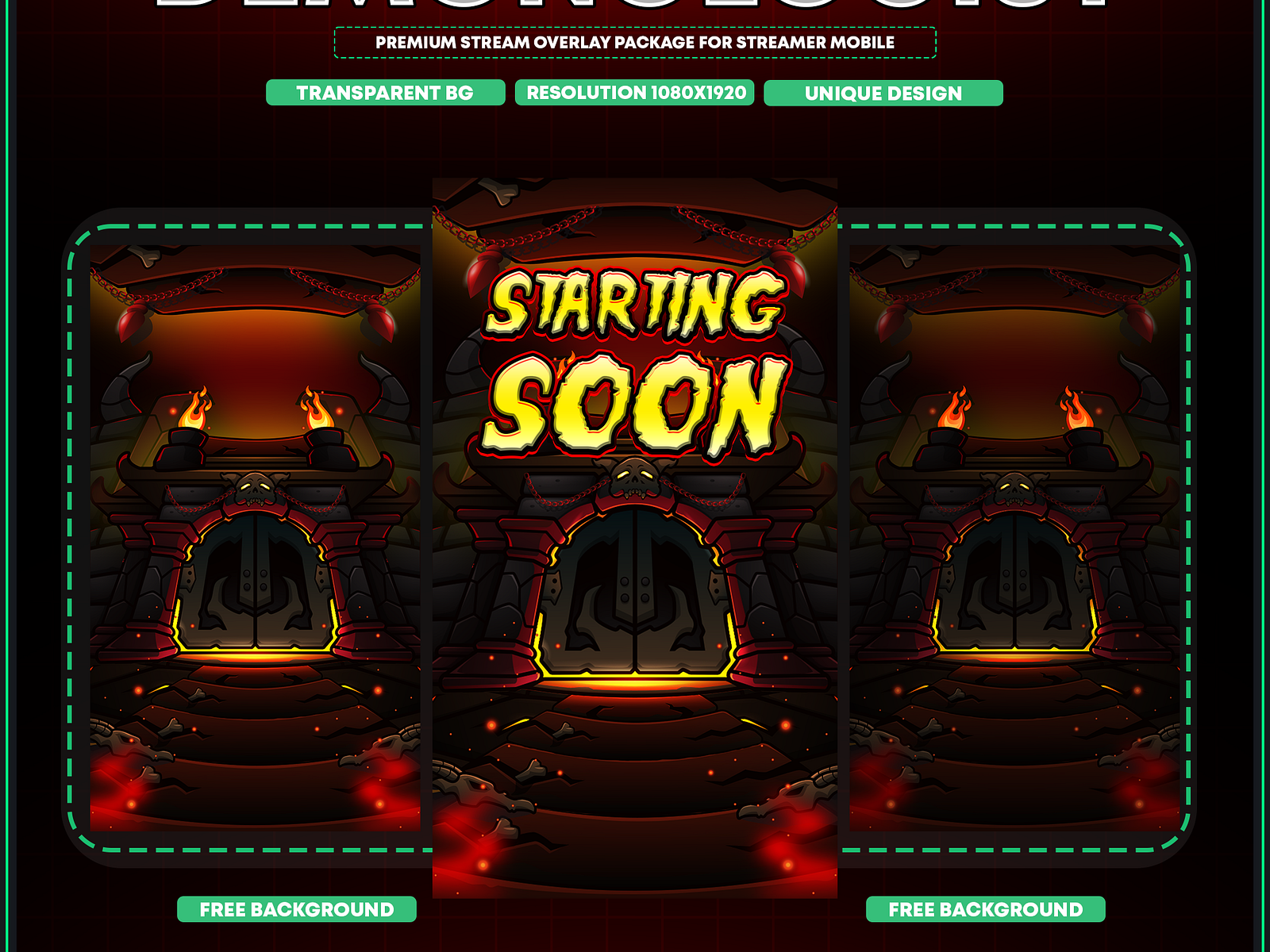 Lava Devil Gates Overlay - Tiktok Overlay Horror and Dark Theme by ...