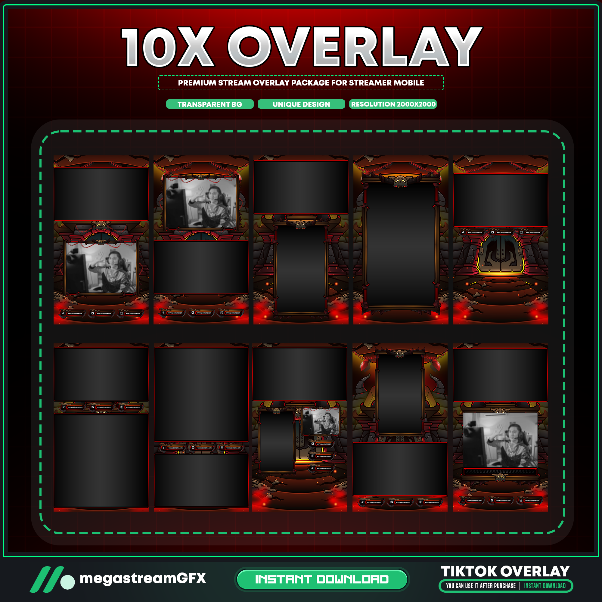 Lava Devil Gates Overlay - Tiktok Overlay Horror and Dark Theme by ...