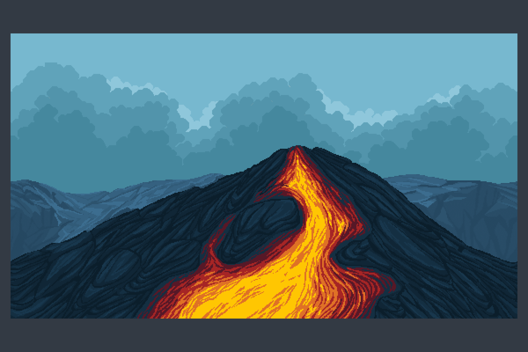 Volcanic Landscape Pixel Game Backgrounds by 2D Game Assets on Dribbble