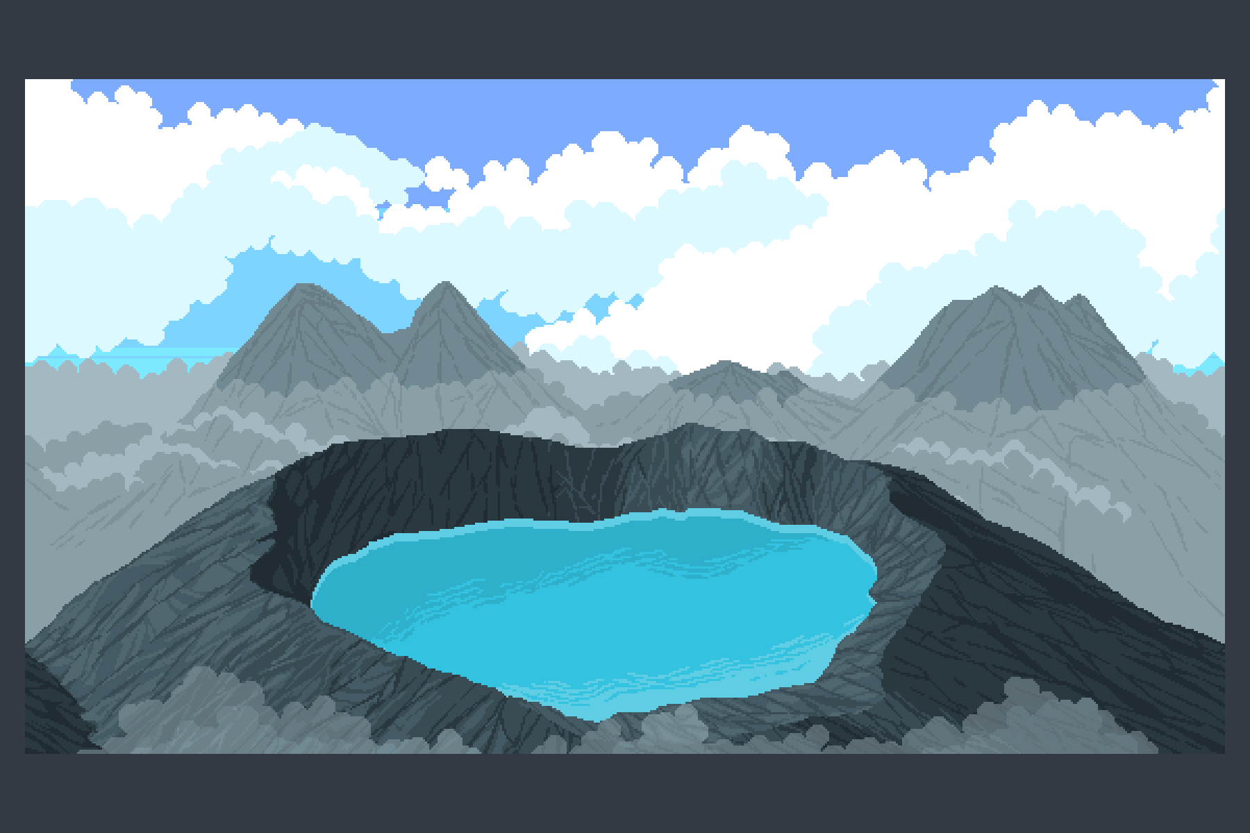 Volcanic Landscape Pixel Game Backgrounds by 2D Game Assets on Dribbble
