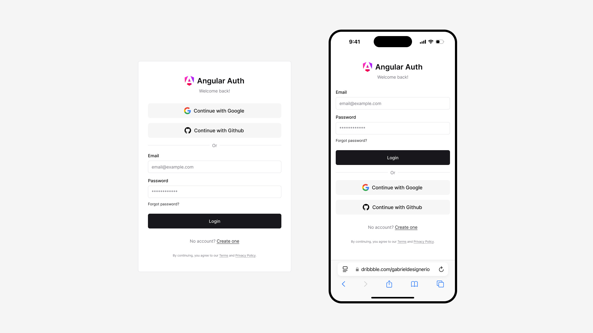 Login Authentication Screens – UI Design by Gabriel Fernandes on Dribbble