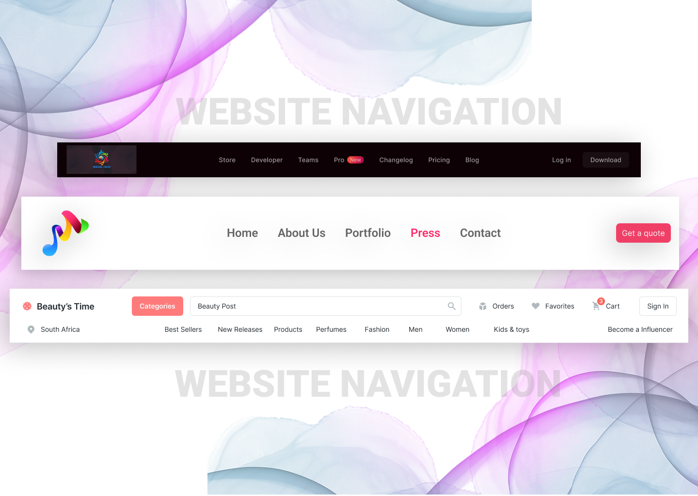 WEBSITE NAVIGATION UI DESIGN by Arzoo Niaz on Dribbble