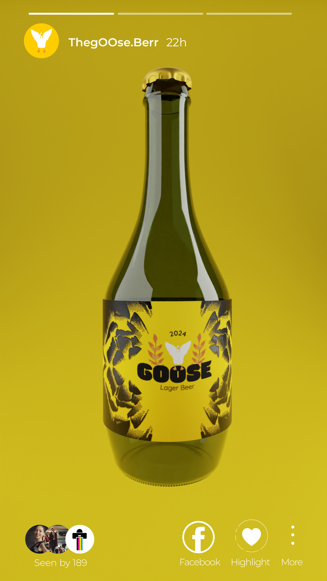 GOOSE In Bootle! 3D Packaging/Instagram Mockup! by Alex Daniel on Dribbble
