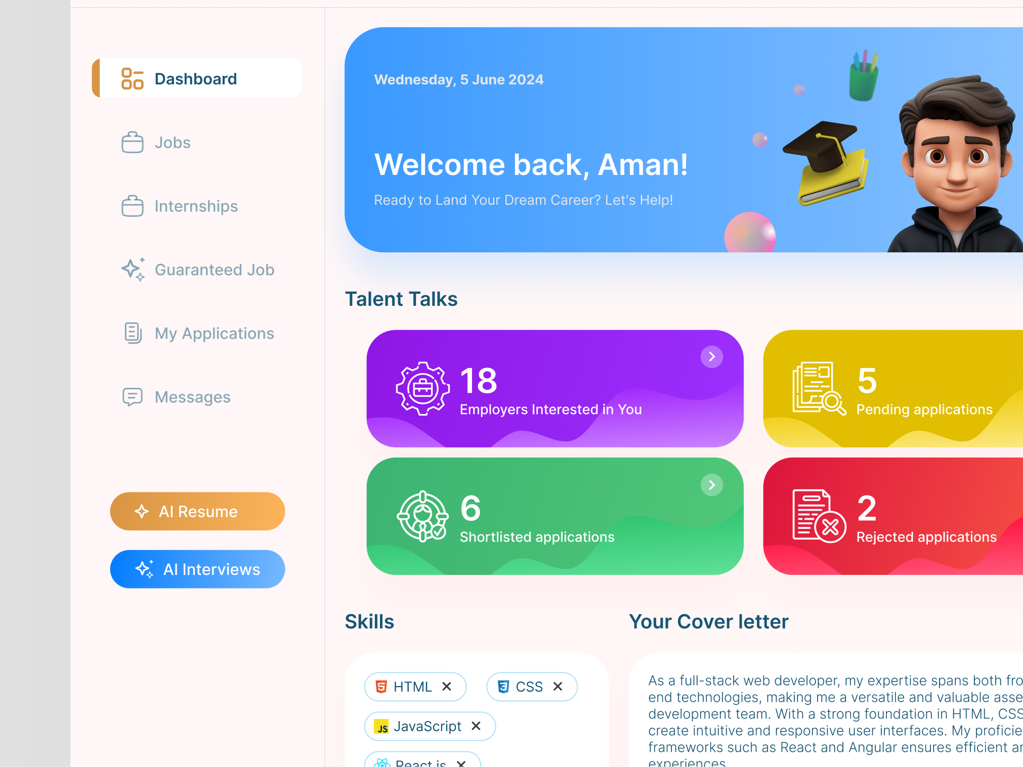 Candidate Dashboard Design by Jàtiñ Kúmàŕ on Dribbble