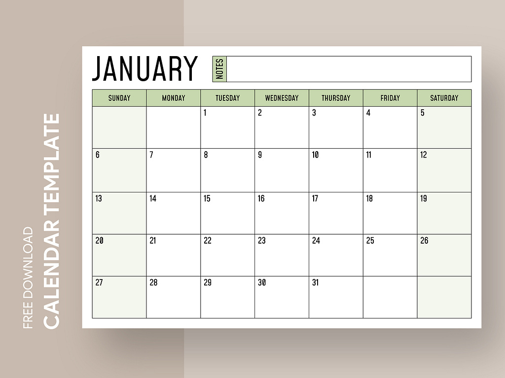 Simple Monthly Calendar by Gdoc on Dribbble