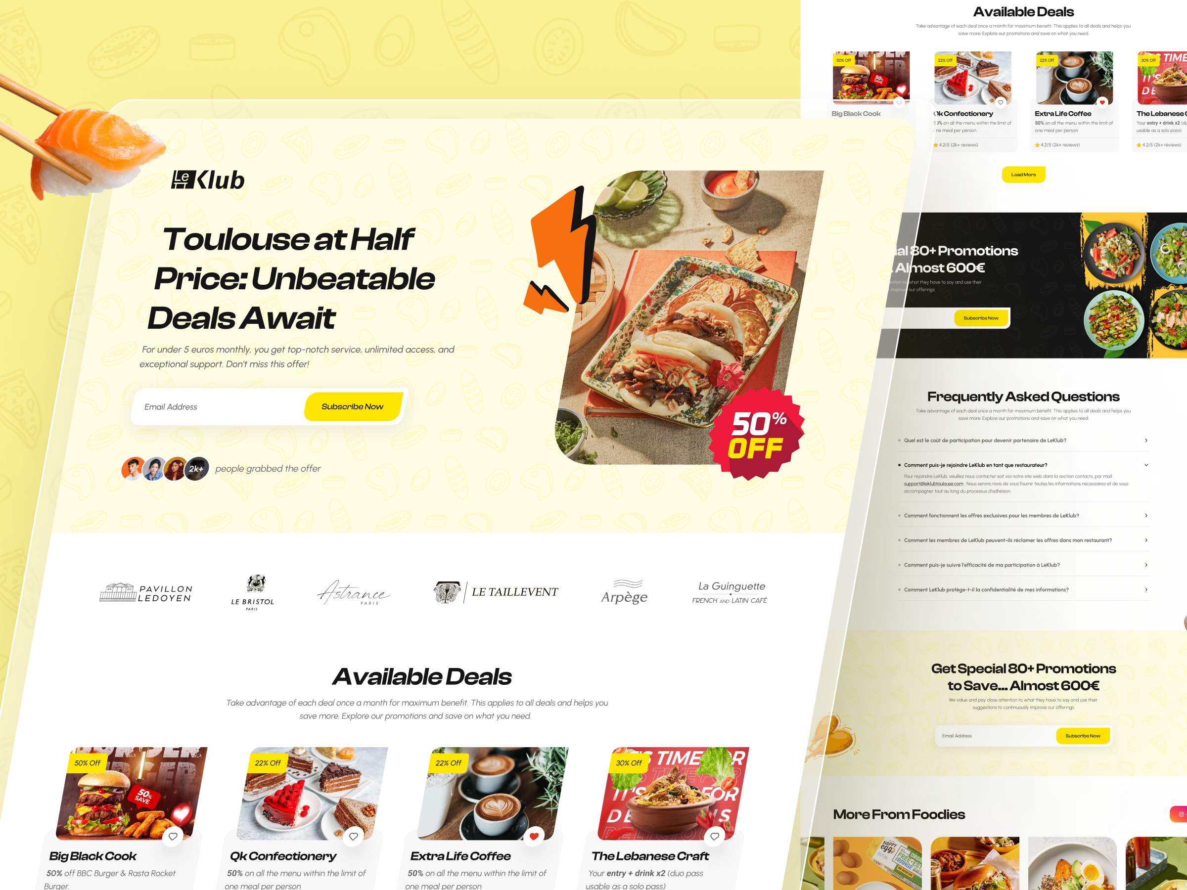 Food Ordering Website Design | LeKlub by Noman for Design Monks LLC on ...
