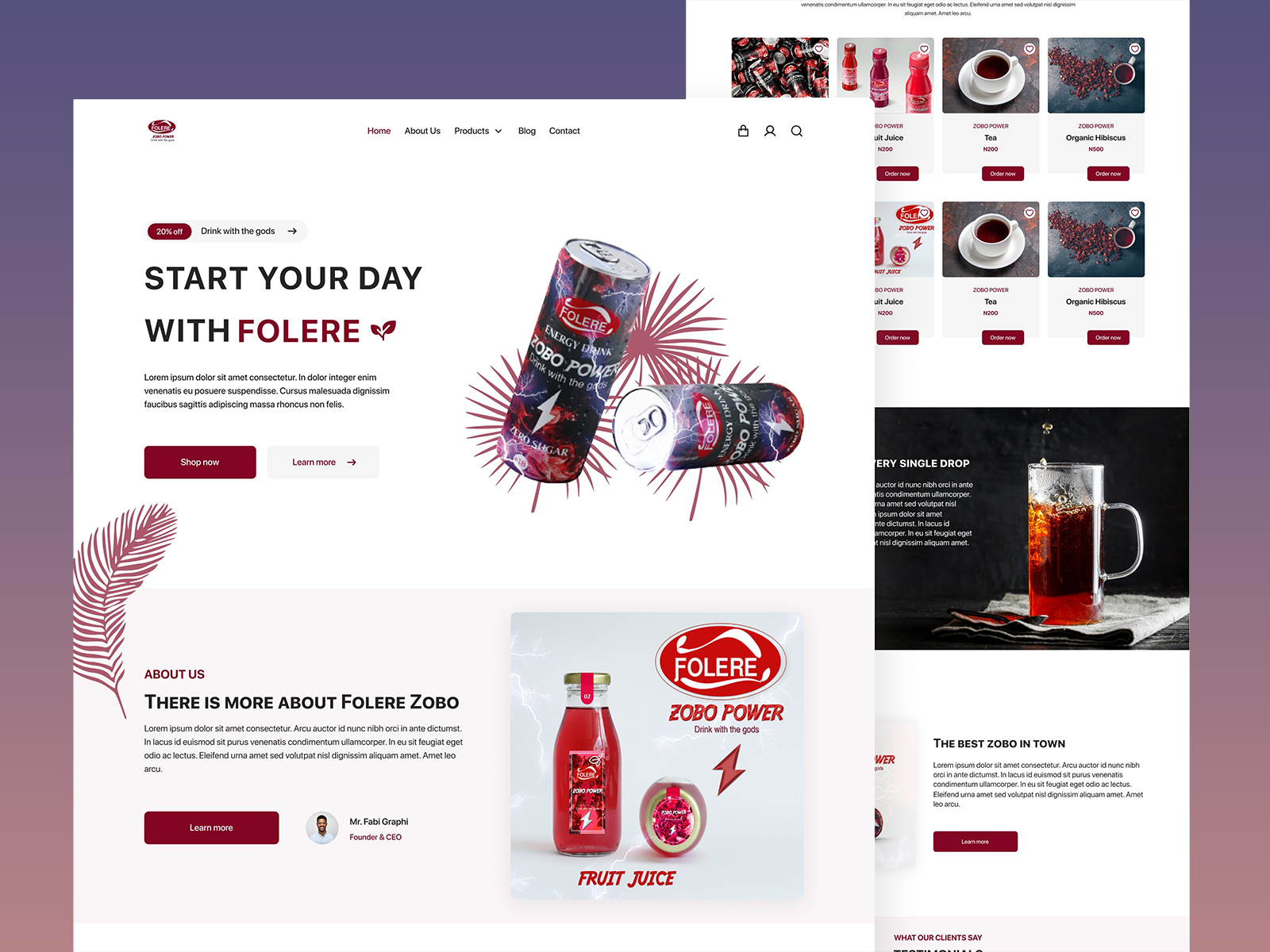 Ecommerce Soda Landing Page by giraffe on Dribbble
