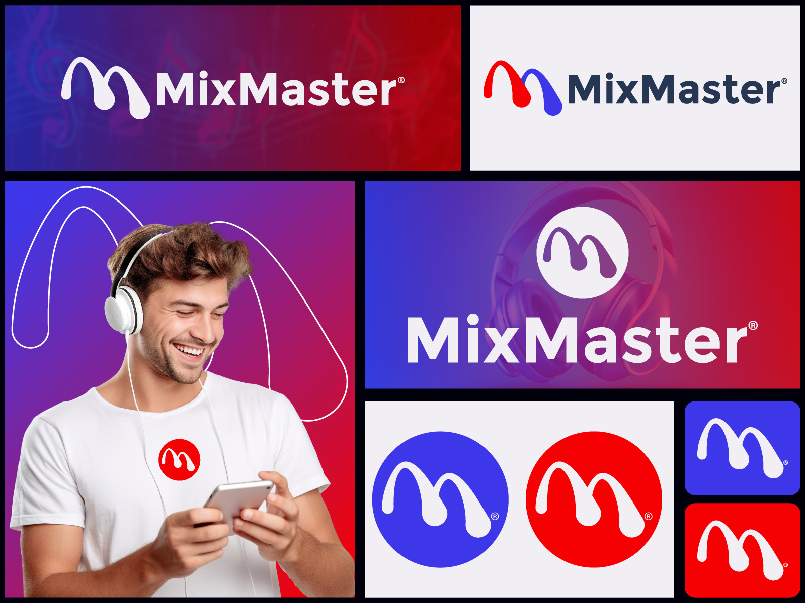 mixmaster logo, m letter logos, branding, identity design by Tutul ...