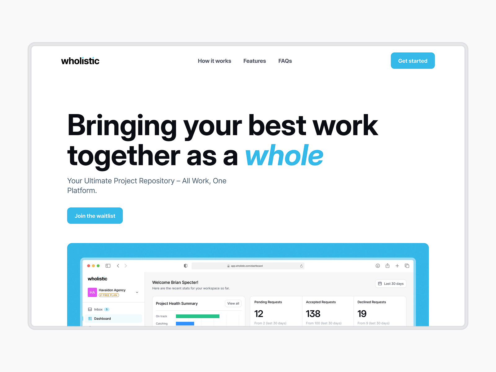 Waitlist Landing Page | Wholistic by Oluwapelumi Abimbola on Dribbble
